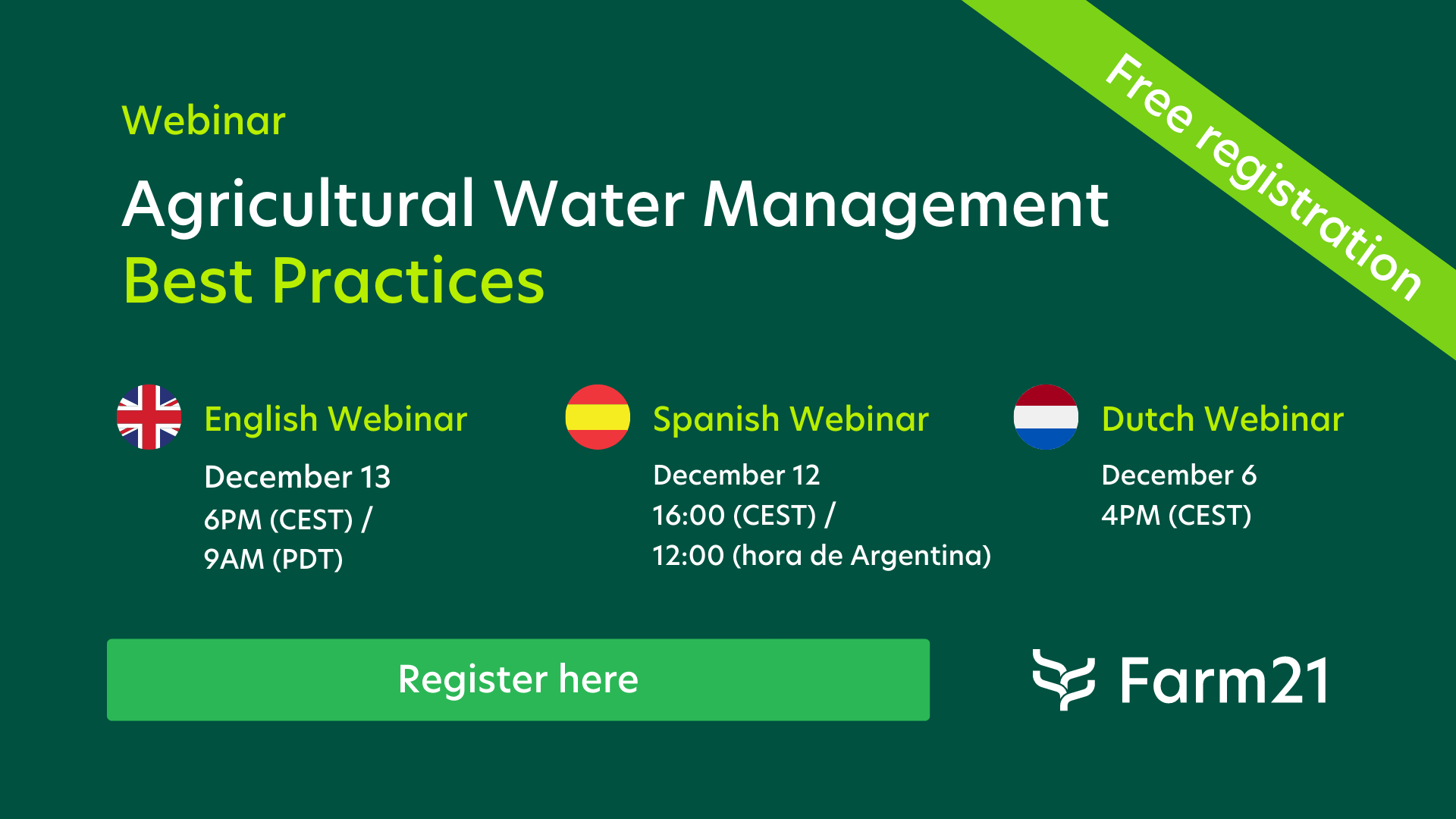 Agricultural Water Management - Best Practices WEBINAR